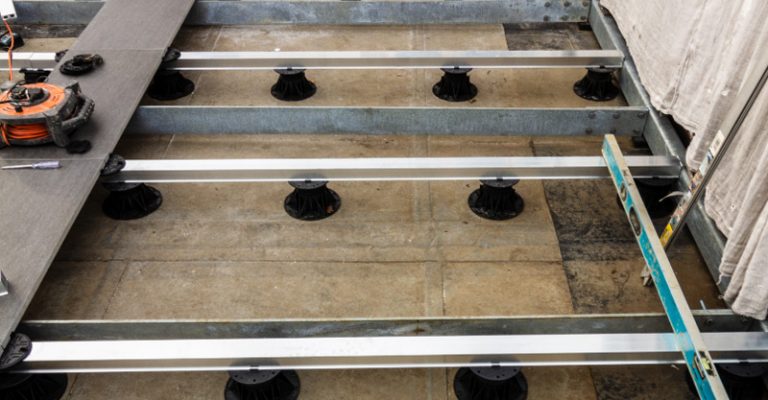 Rail System for laying porcelain tiles, Albourne, West Sussex - Wallbarn