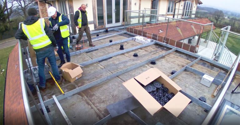 Rail System for laying porcelain tiles, Albourne, West Sussex - Wallbarn